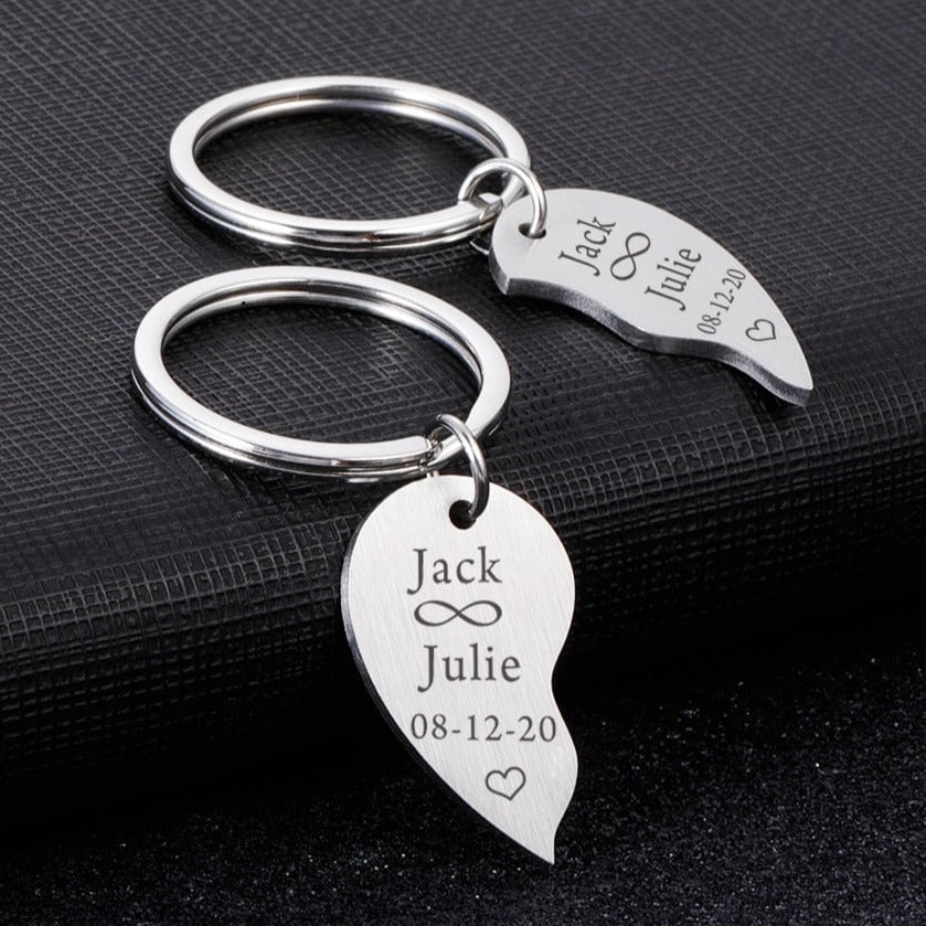 Personalized Broken Heart Keychain | The House of the Keychain – La ...