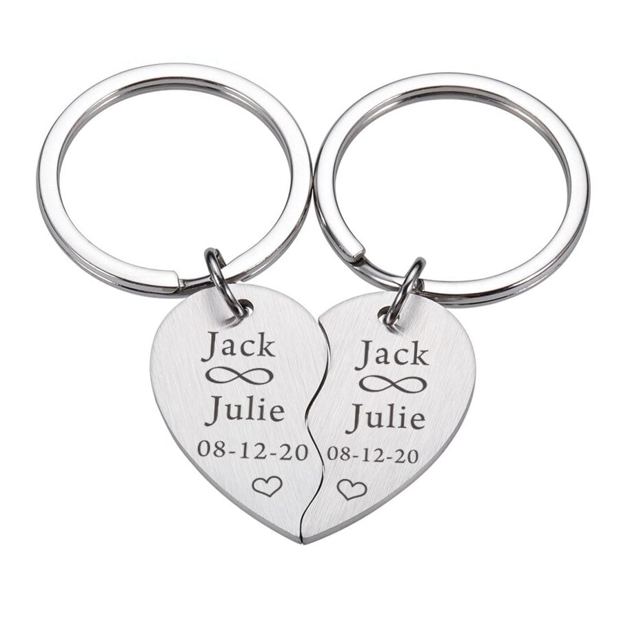 Personalized Broken Heart Keychain | The House of the Keychain – La ...