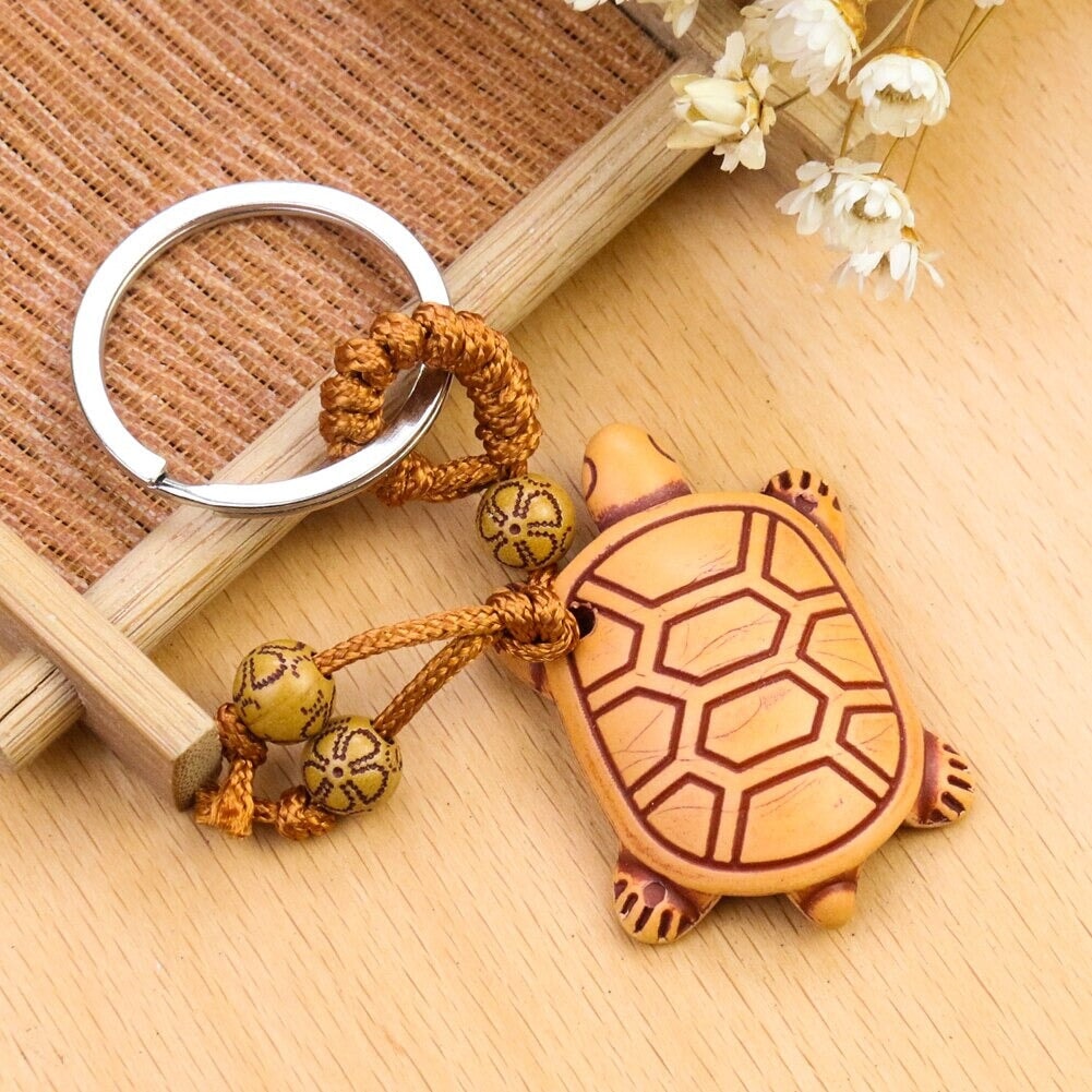 Wooden Turtle Key Ring | The House of the Keychain – La Maison du Porte-Clé